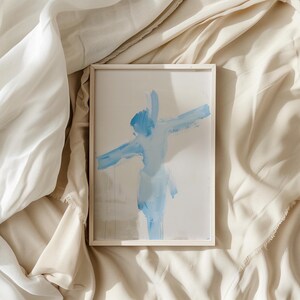 Crucifix Watercolor Painting: Light Blue Christian Wall Art (digital ...