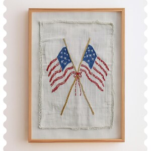American Flag Stitch Printable Art | Patriotic Wall Decor | 4th of July ...