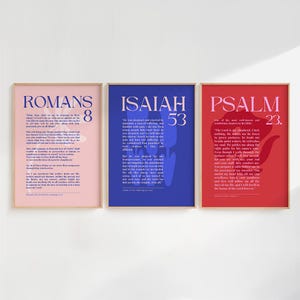 Colorful Bible Verse Prints: Christian Scripture Wall Art Set (digital ...
