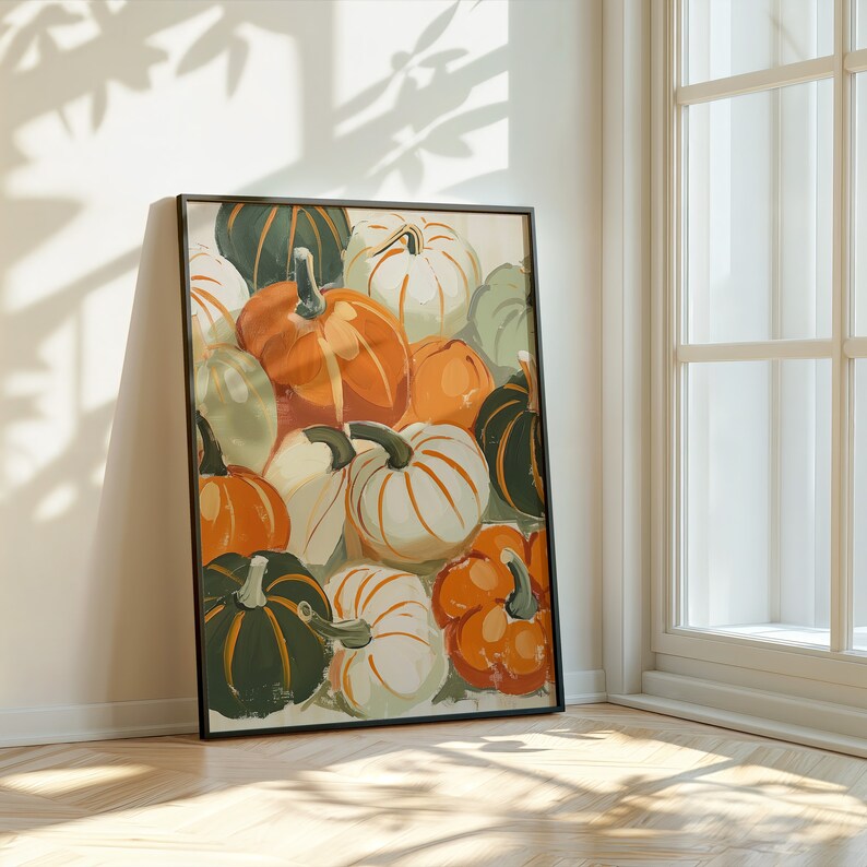 Fall Wall Art Printable With Pumpkin Decor for Halloween Decoration ...