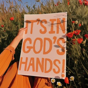Orange Christian Art Print: It's in God's Hands (digital Download) - Etsy