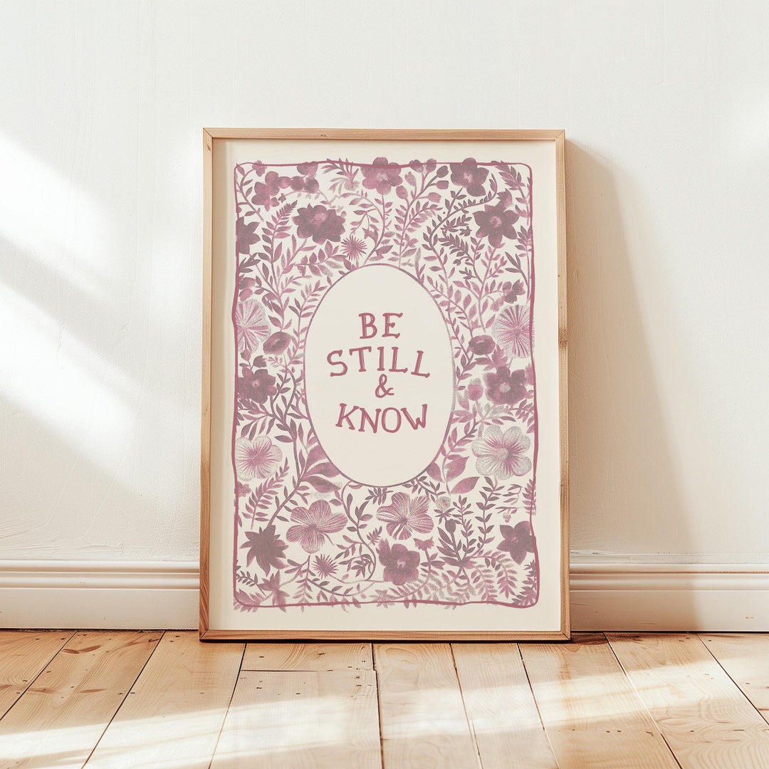 Be Still and Know Christian Wall Art Botanical Prints, Modern Christian ...