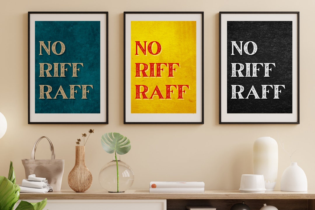 No Riff Raff Poster Print Unframed Home Decor Bar Restaurant Man Cave ...