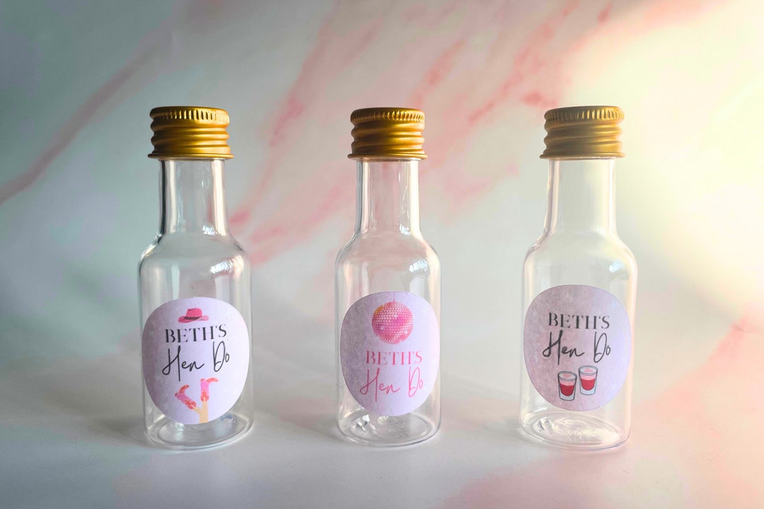 Hen Party Miniature Bottles - Gold Top - Mini - Empty - Goodie Bag ...