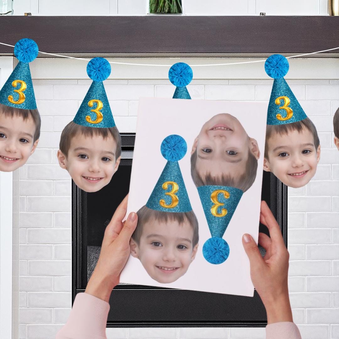 DIY Face Photo Bunting - Birthday Banner - Birthday - Kids - First ...