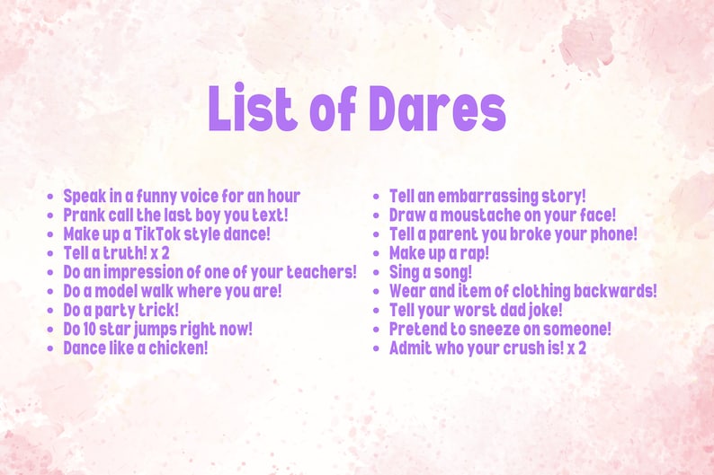 Funny Scratch-off Dare Cards: Teen Sleepover Party Game - Etsy Australia