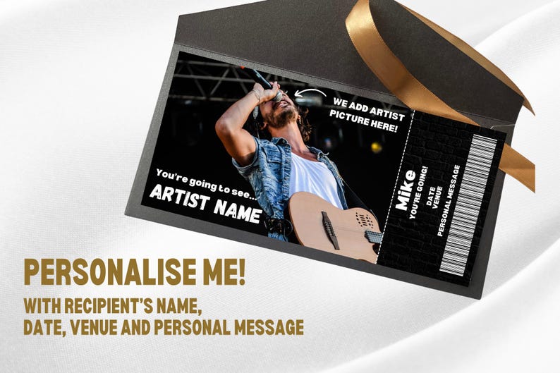 Personalized Concert Ticket Gift - Custom Music Event Keepsake - Etsy UK