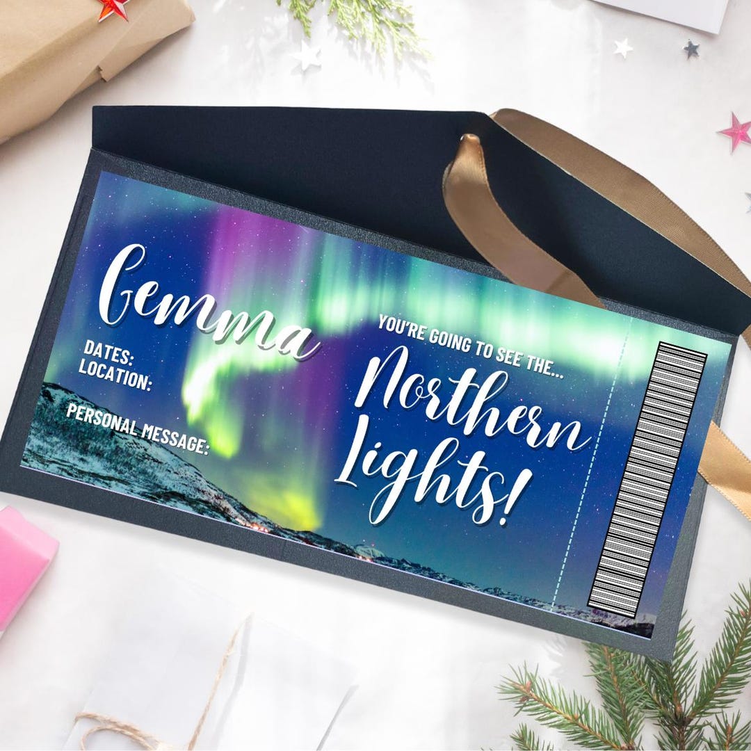 Personalized Northern Lights Trip Ticket - Custom Adventure Gift - Etsy UK