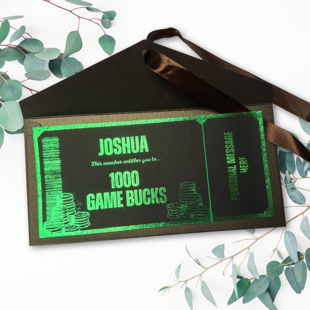 Gaming Bucks Voucher - Gamer Gift - Son - Kids - Voucher - Birthday ...