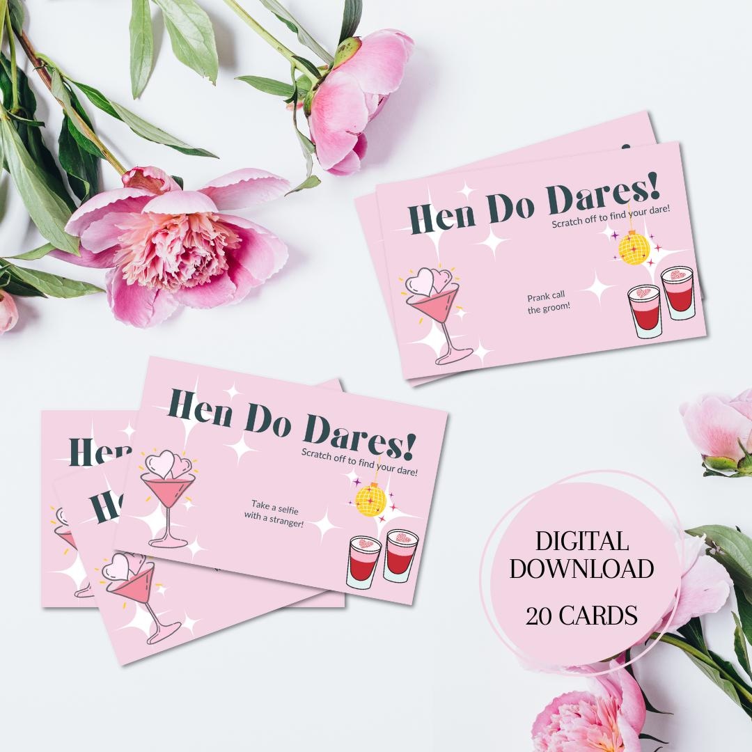 Hen Party Dare Cards - Digital Download - Hen Do - Dares - Party ...