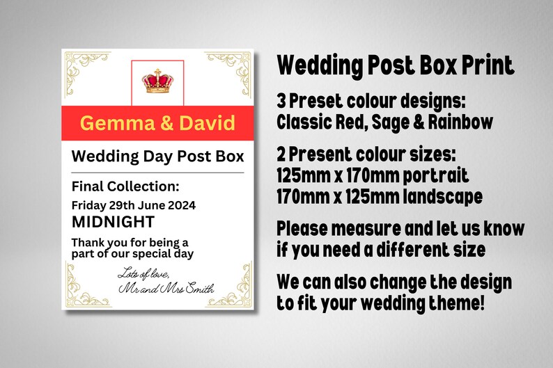 Wedding Post Box Sign Mail Cards and Gifts Personalised LGBT Wedding ...