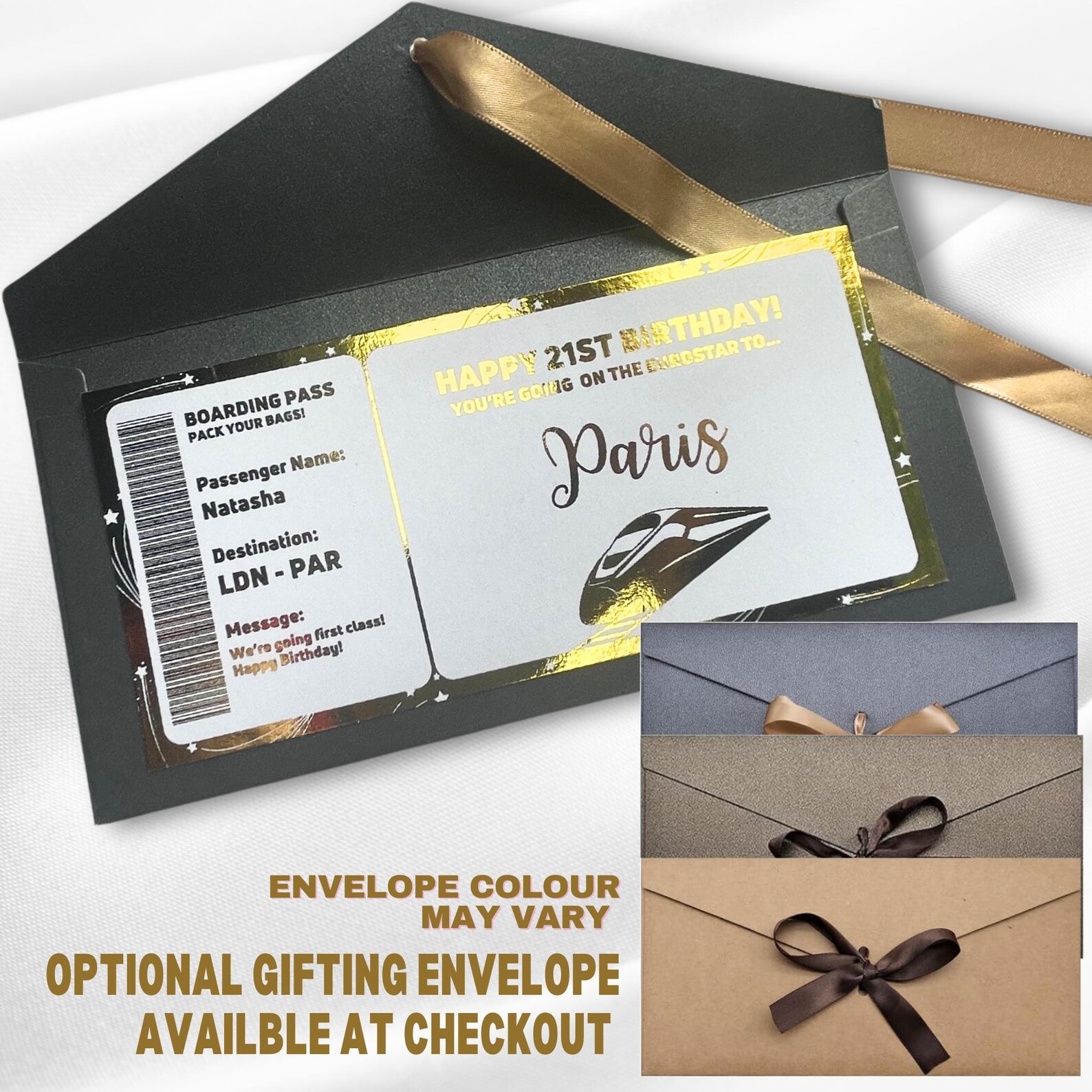 Euro Train - Ticket - Boarding Pass - Birthday - Paris -holiday ...