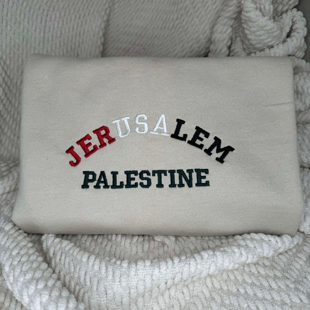 Jerusalem Palestine Custom Embroidered Sweatshirt- Hoodies, Crewneck ...