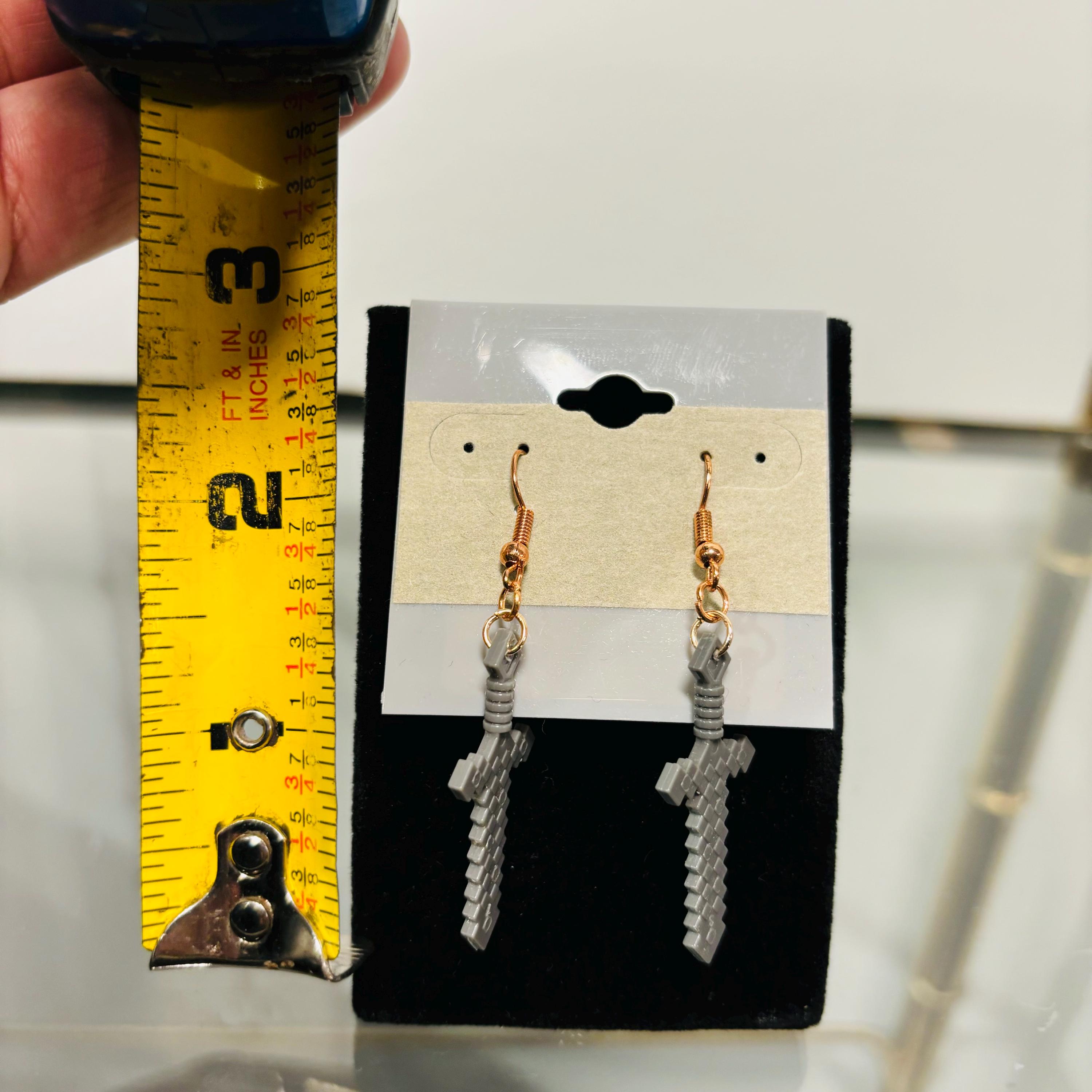 Minecraft Inspired Diamond Sword Earrings - Etsy