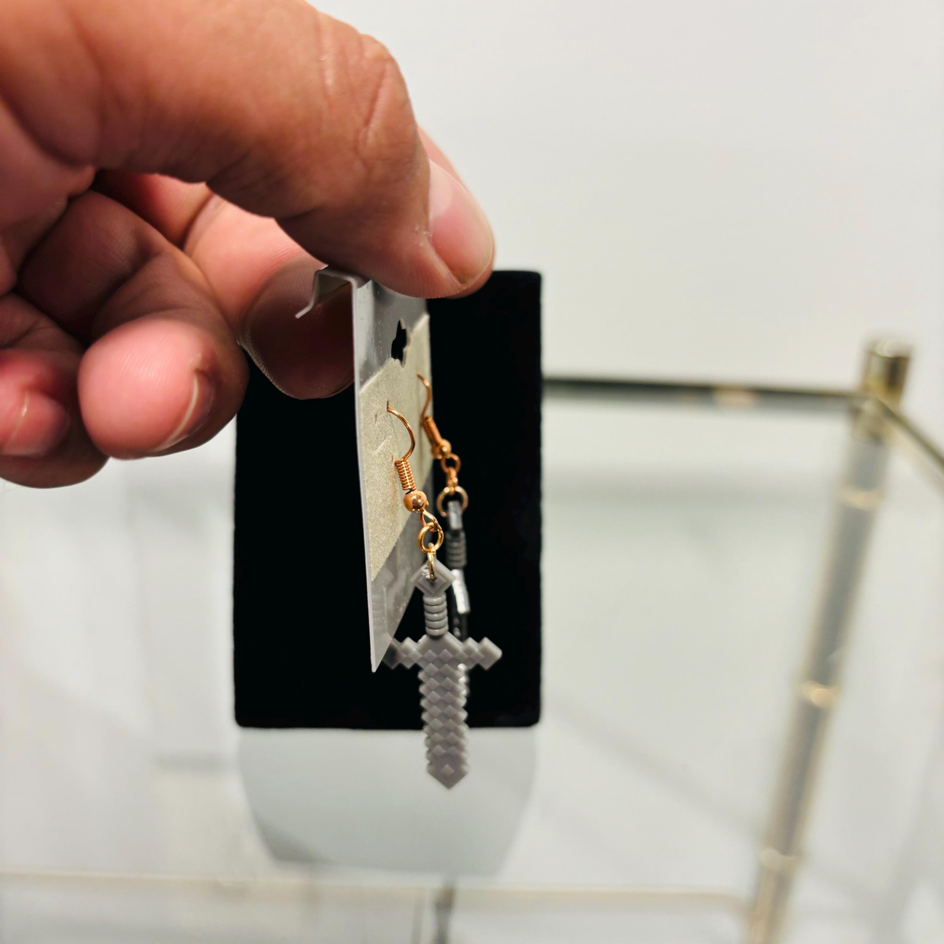 Minecraft Inspired Diamond Sword Earrings - Etsy
