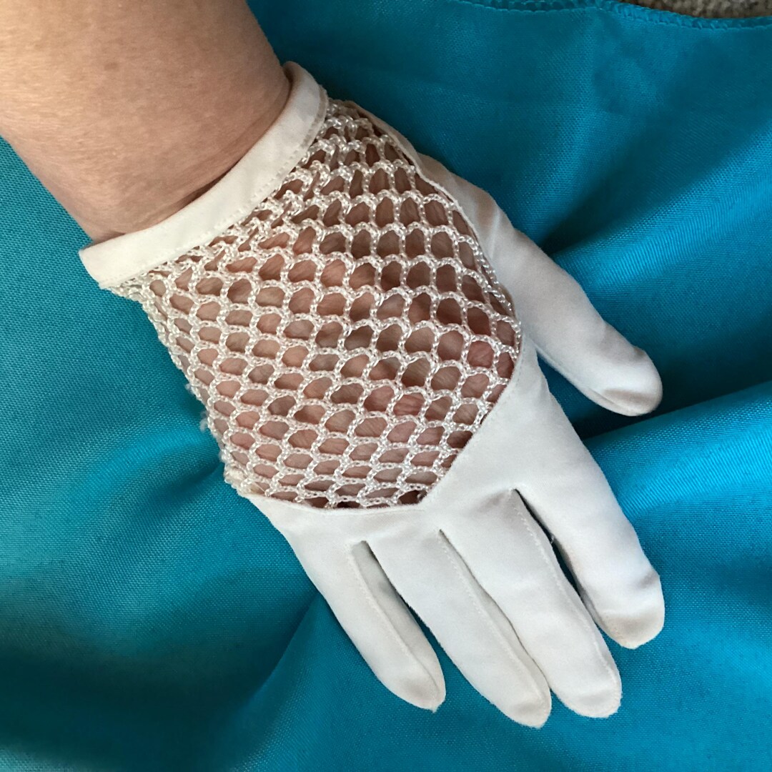 Vintage 60s White Groovy Mod Fishnet Gloves Small - Etsy