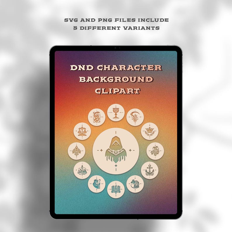 Dnd Character Background Clipart Digital SVG & PNG Icons 5 Variants Art ...