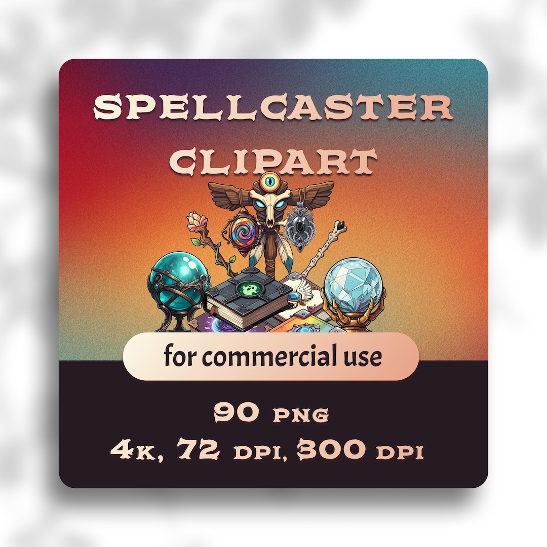 DND Fantasy Spellcaster Clipart | 90 Transparent PNG | Spellboks, Wands ...