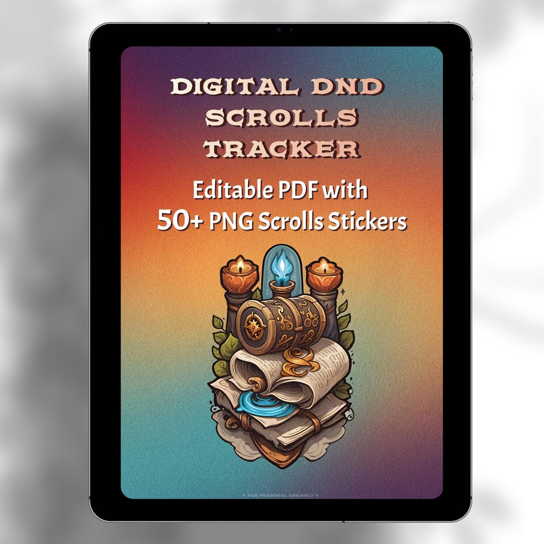 Dnd Scrolls Inventory Tracker | Fillable PDF With Custom Stickers ...