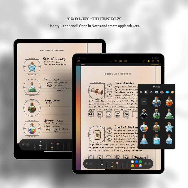 Dnd Potions and Scrolls Inventory Bundle | Fillable PDF With Custom ...