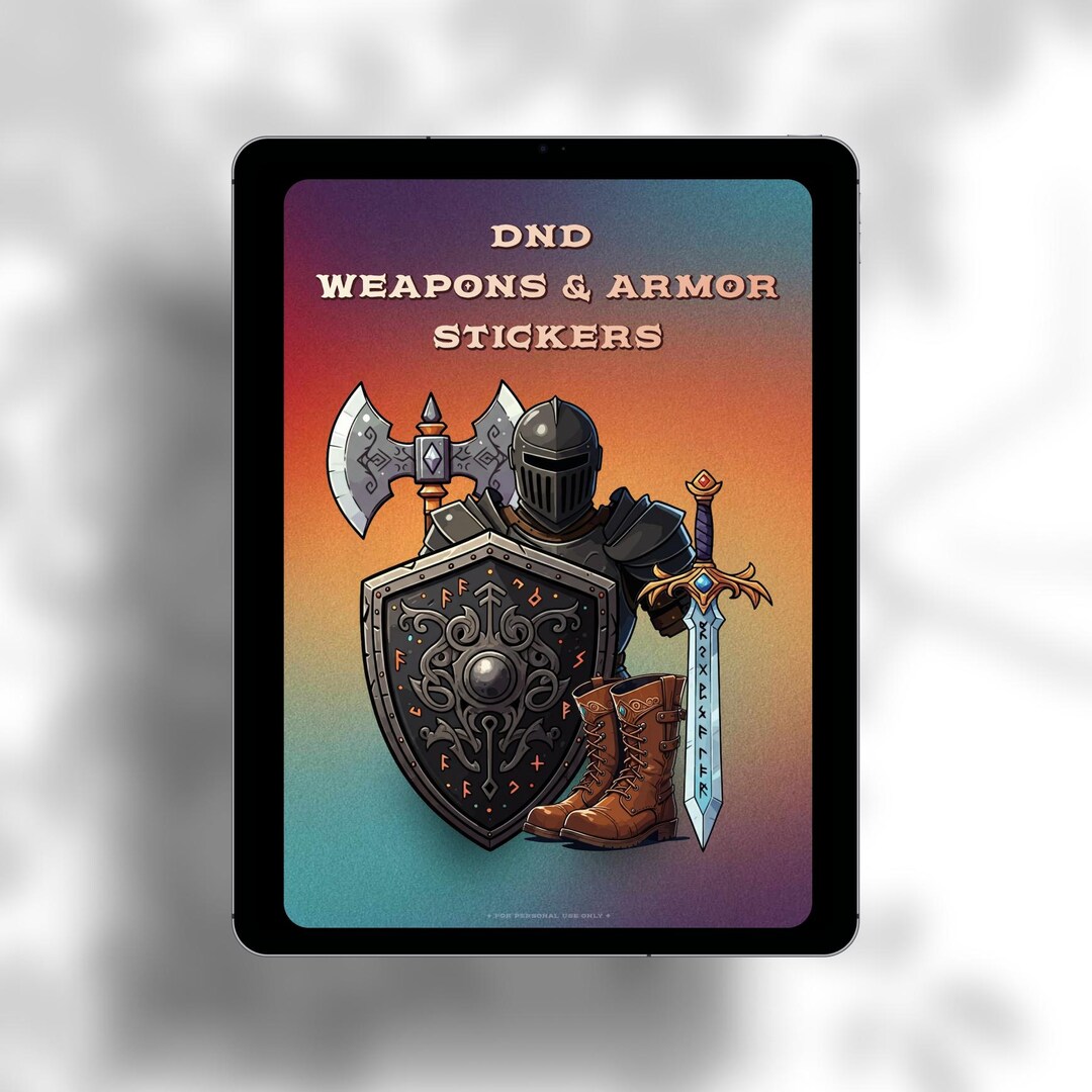 Dnd Weapons & Armor Stickers Bundle for Digital Inventory Magic Item ...