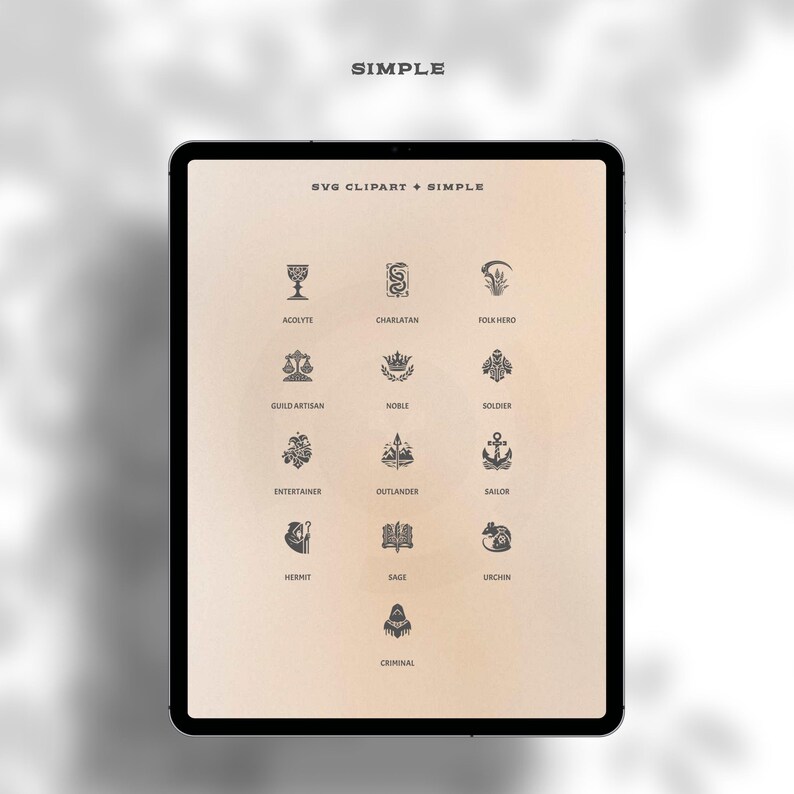 Dnd Character Background Clipart Digital SVG & PNG Icons 5 Variants Art ...