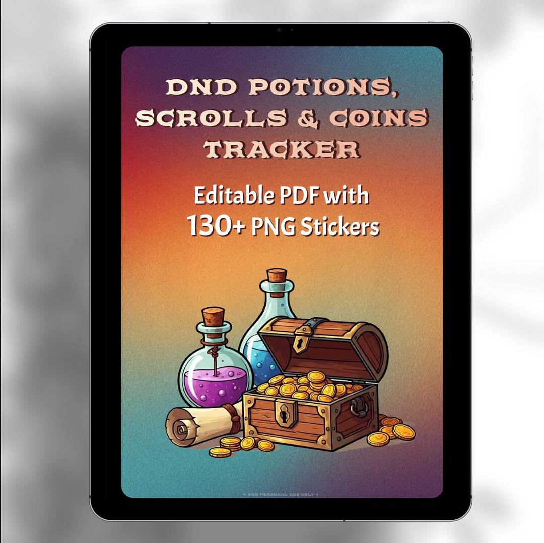 Dnd Interactive Potions, Scrolls, and Currency Inventory Bundle ...