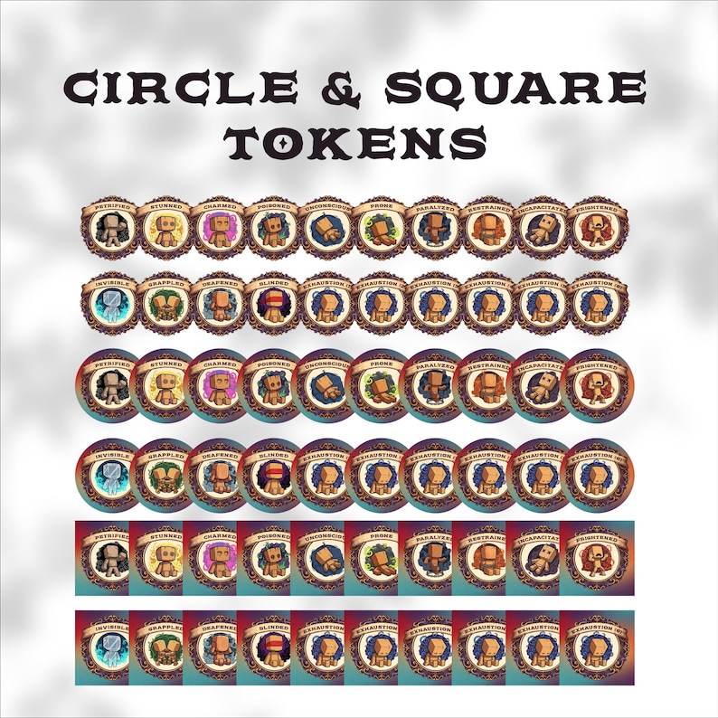 5e Dnd Condition Tokens & Cards – Printable and Digital Reference - Etsy