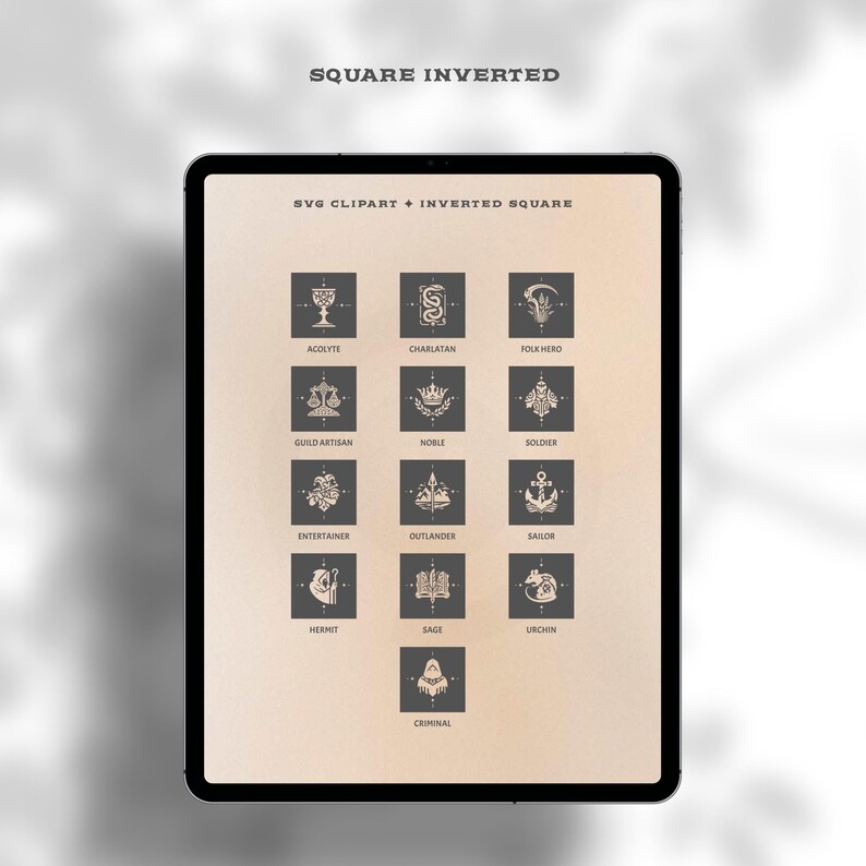 Dnd Character Background Clipart Digital SVG & PNG Icons 5 Variants Art ...