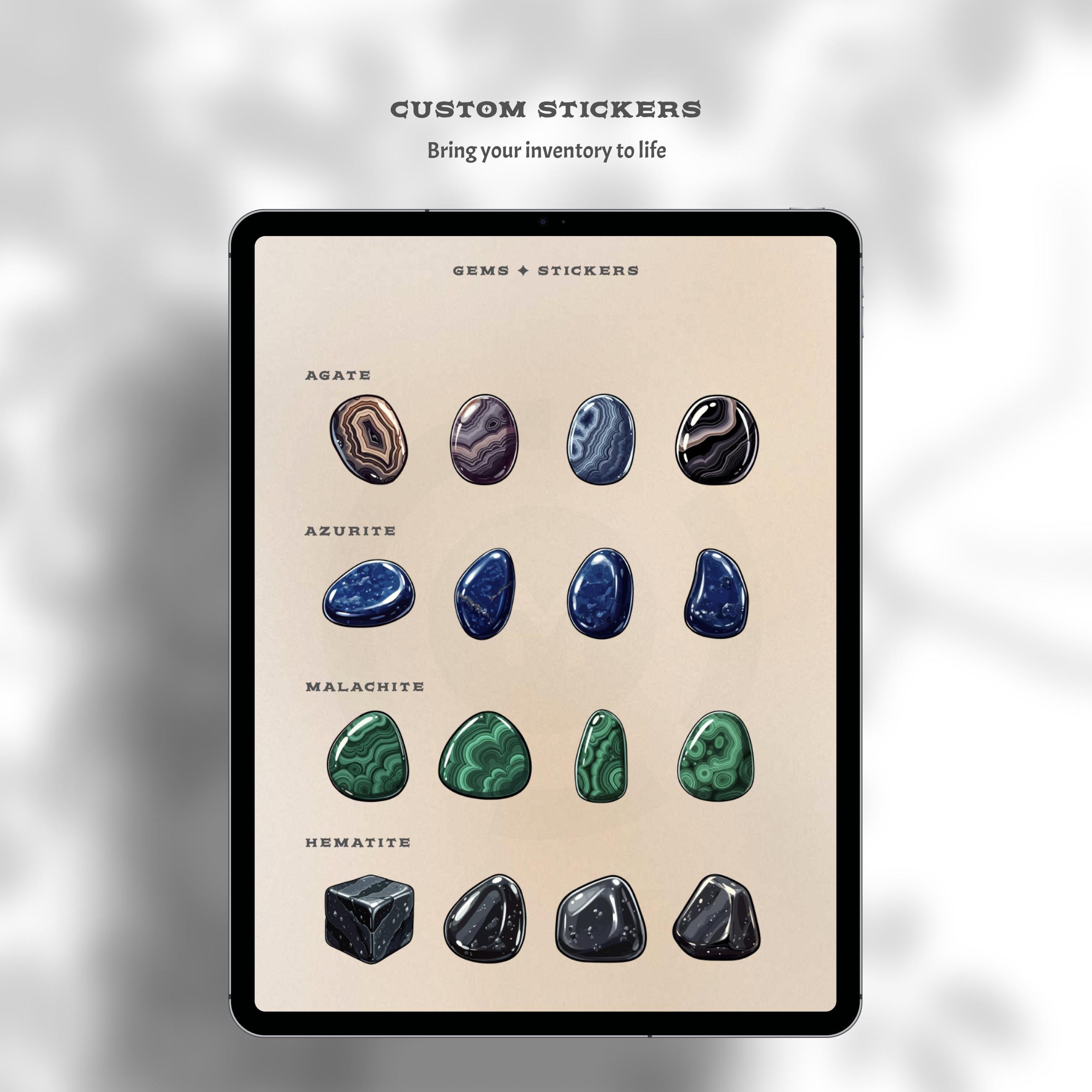Dnd Gems Inventory Tracker | Fillable PDF With Custom Stickers ...