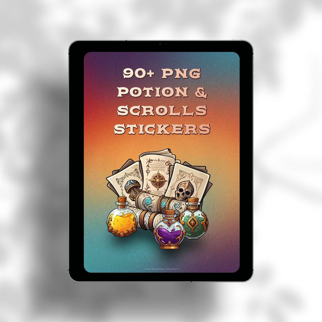 Dnd Potion & Scrolls Stickers Bundle for Digital Inventory | Magic Item ...