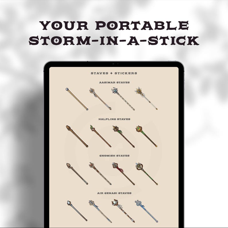 Dnd Magical Staff Clipart – 76 Fantasy SVG and Pngs for Wizards - Etsy