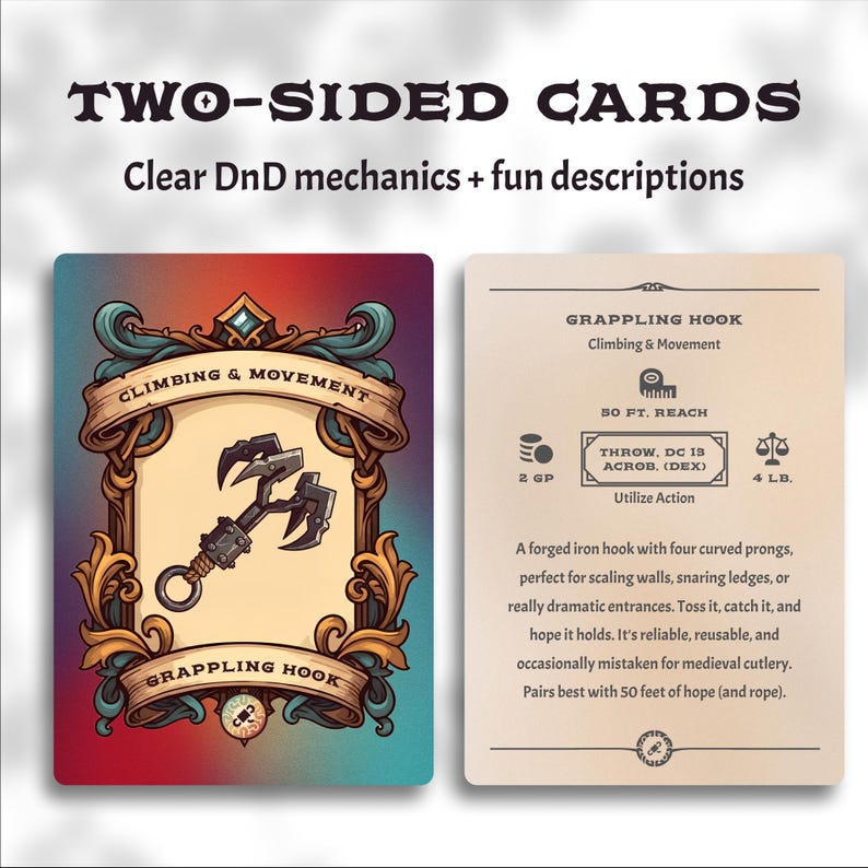 Dnd 5e Adventuring Gear – 36 Printable Item Cards - Etsy