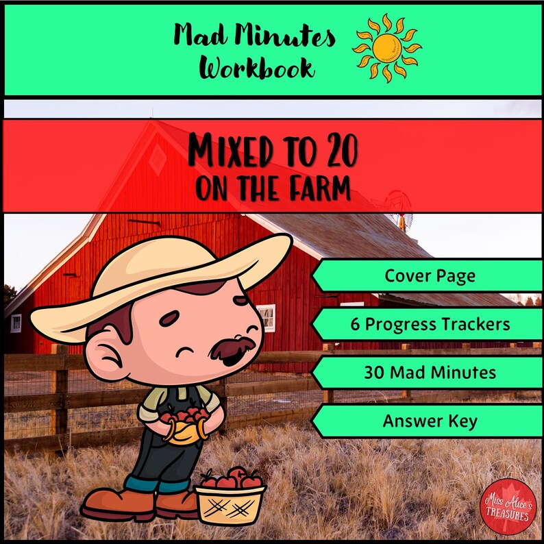Mad Minutes Workbook - Mixed to 20! - Etsy