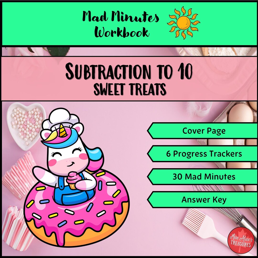 Mad Minutes Workbook - Subtraction to 10! - Etsy