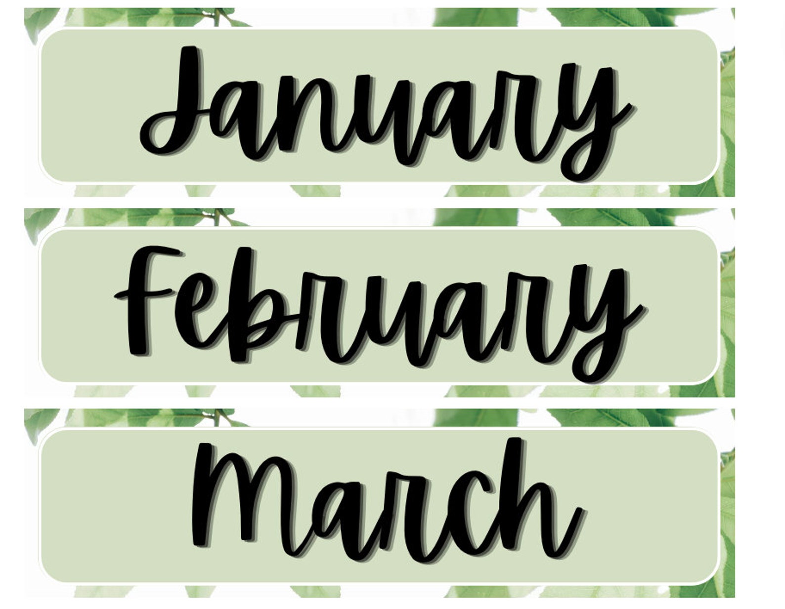 Nature/botanical Themed Flip Calendar/pocket Chart Date Cards - Etsy