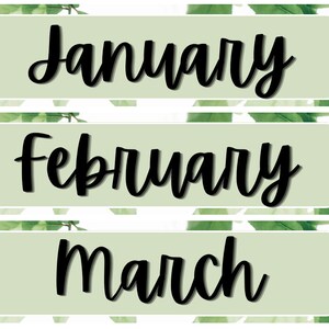 Nature/botanical Themed Flip Calendar/pocket Chart Date Cards - Etsy