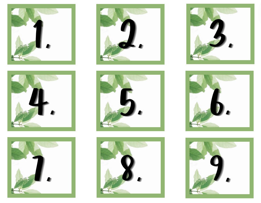 Nature/botanical Themed Flip Calendar/pocket Chart Date Cards - Etsy