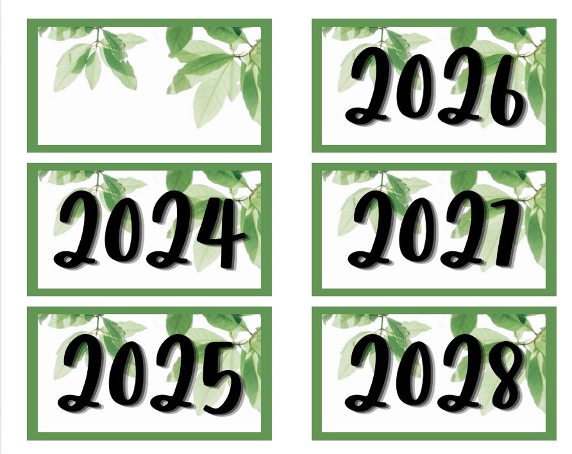Nature/botanical Themed Flip Calendar/pocket Chart Date Cards - Etsy
