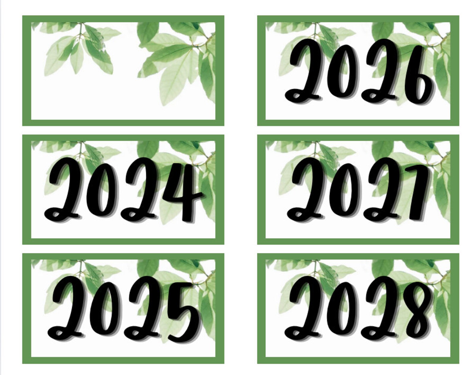 Nature/botanical Themed Flip Calendar/pocket Chart Date Cards - Etsy
