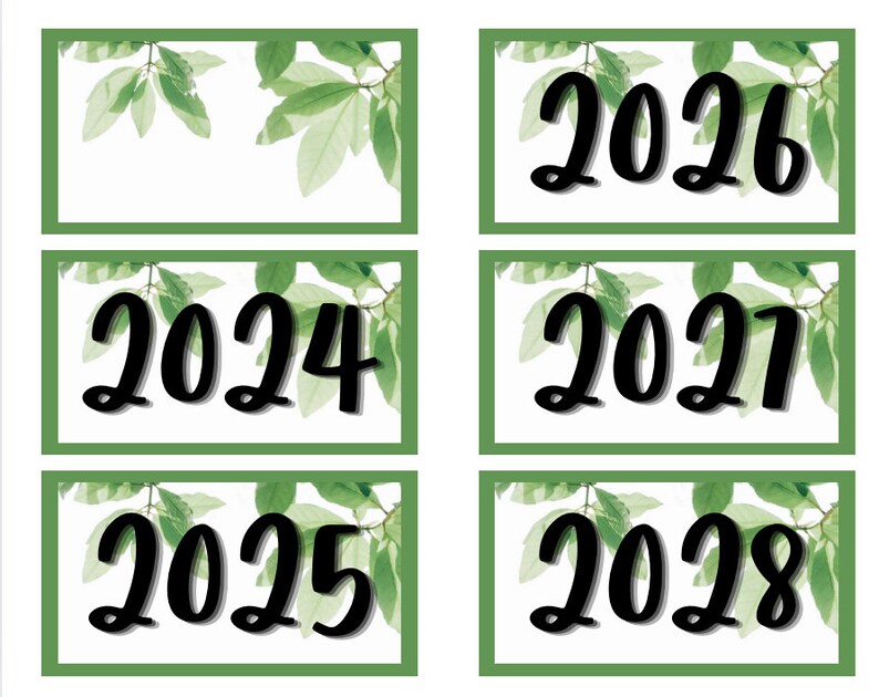 Nature/botanical Themed Flip Calendar/pocket Chart Date Cards - Etsy