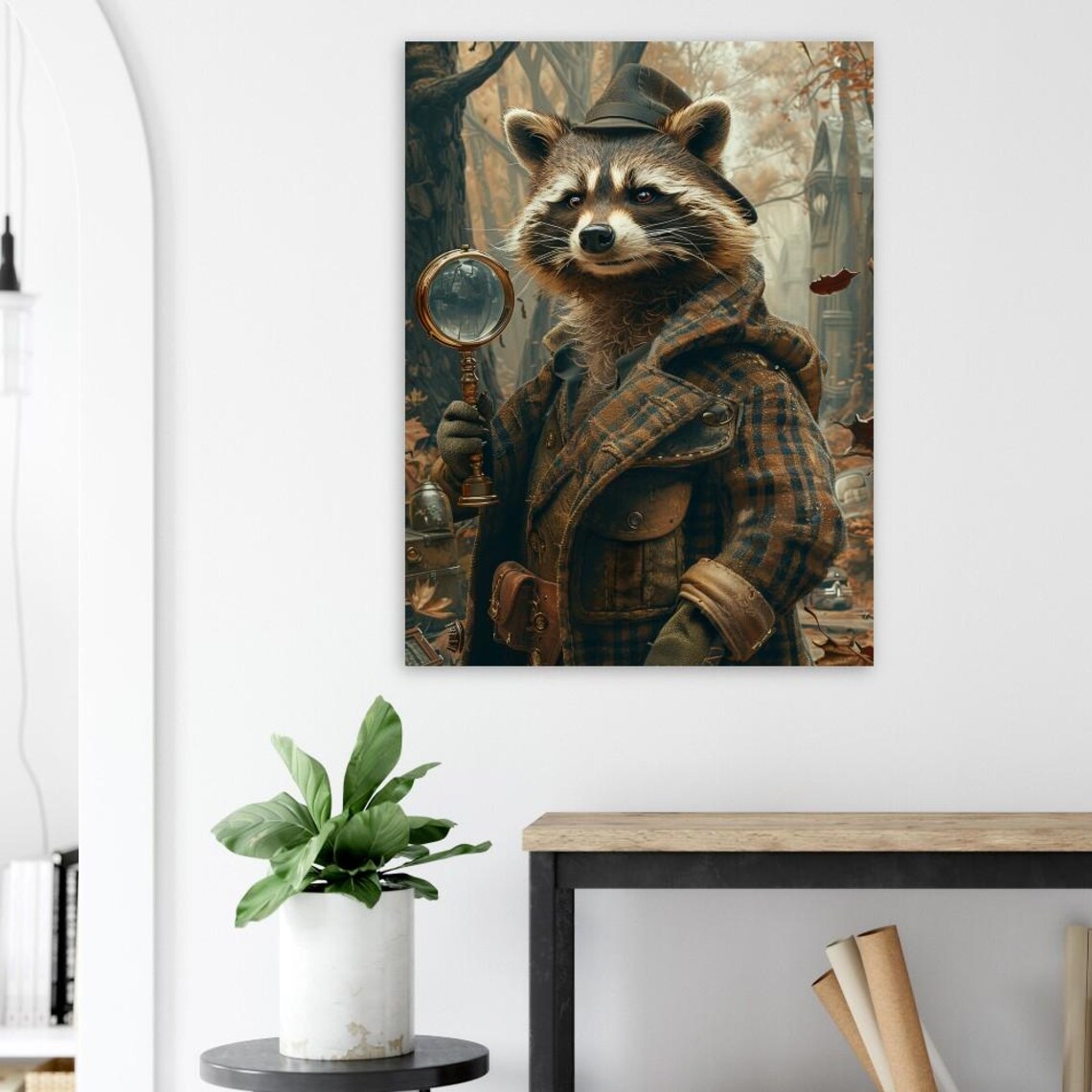 Raccoon Detective Art Print - Etsy