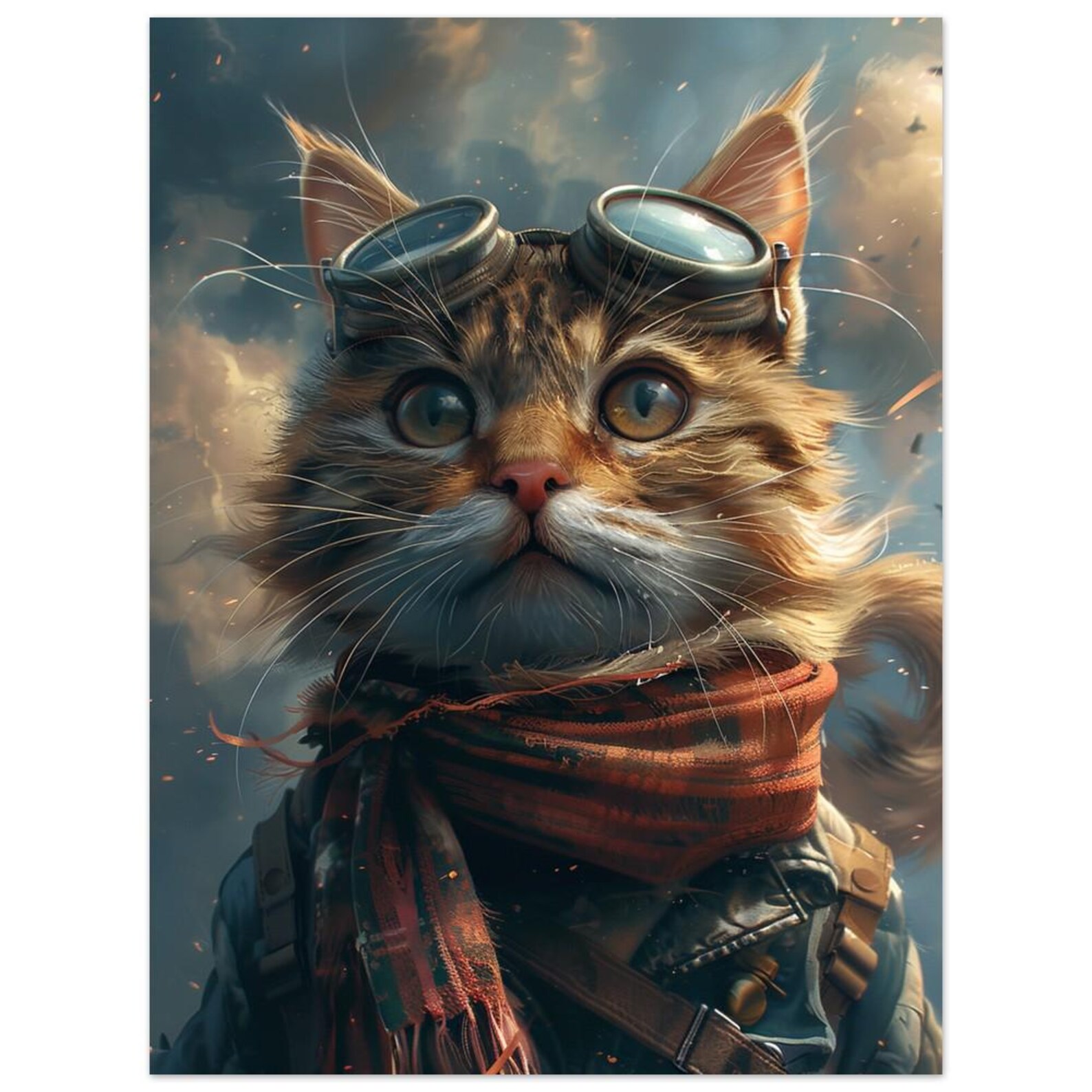 Cat Pilot Art Print - Etsy