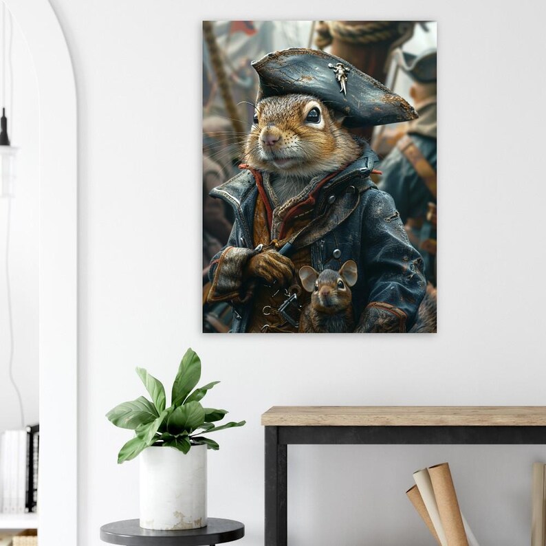 Squirrel Pirate and Mouse Companion Art Print - Etsy