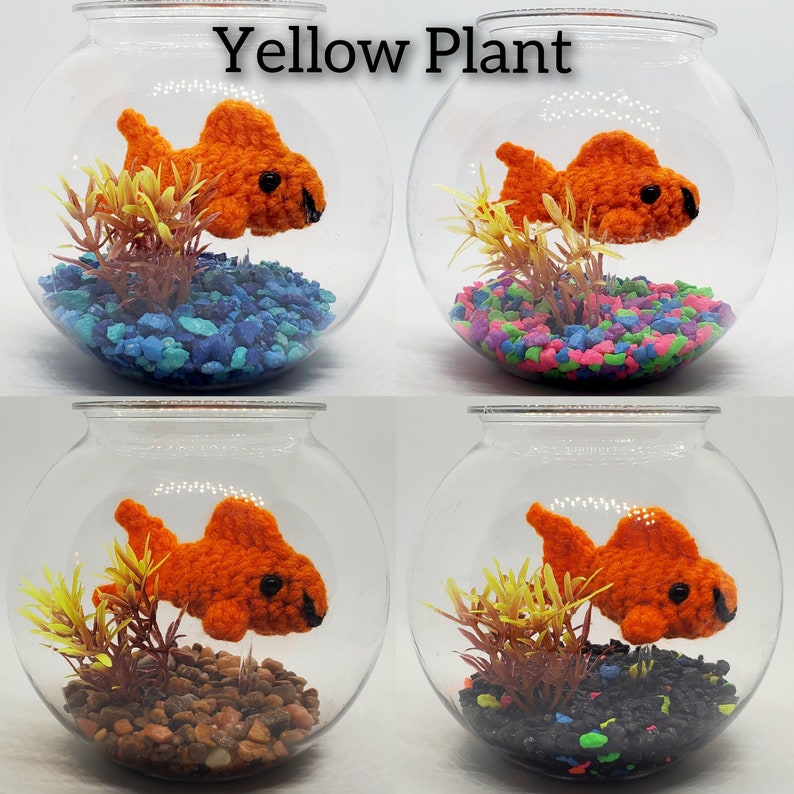 Amigurumi Orange Goldfish Fish Bowl Friends in a 4" Plastic Bowl ...