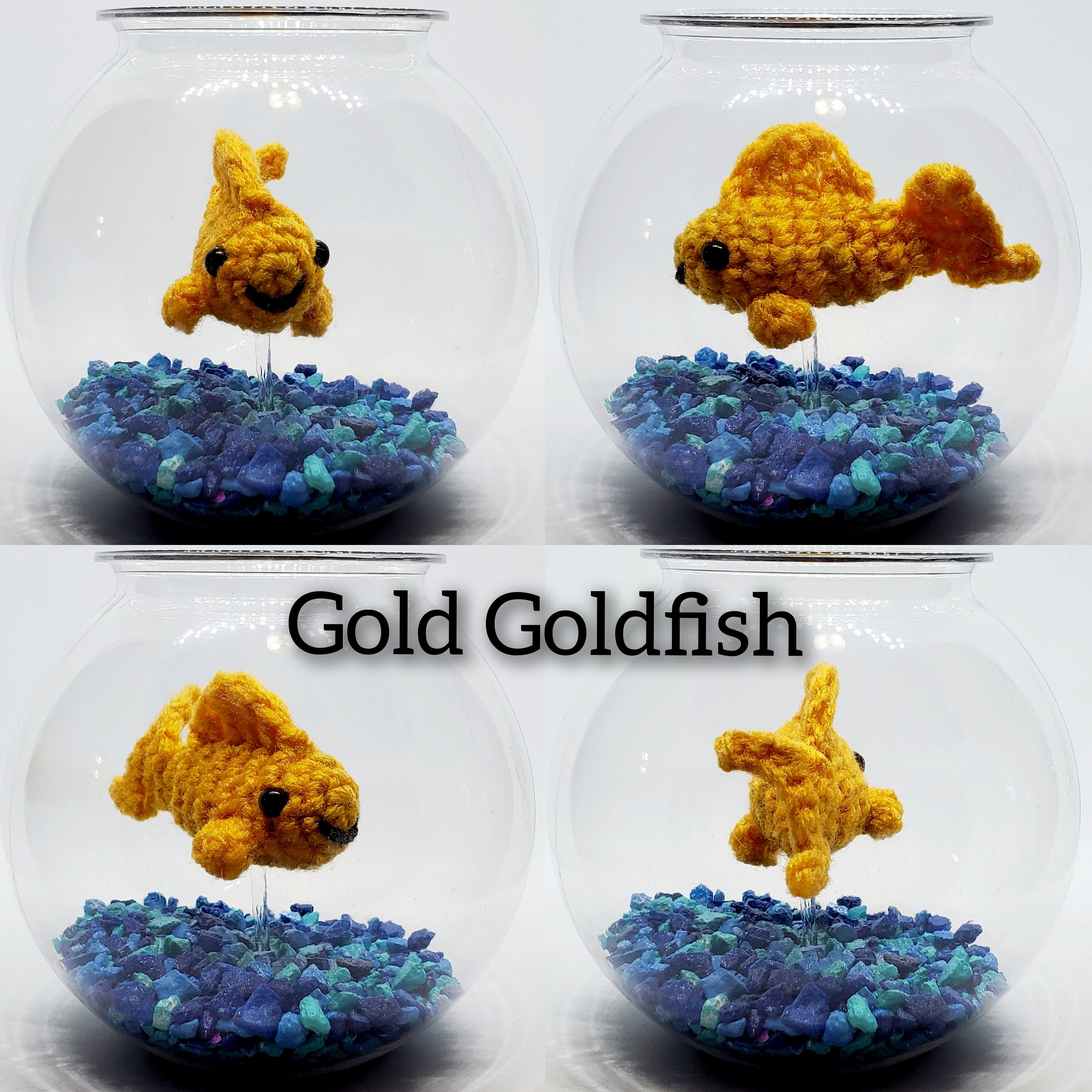Crocheted Goldfish Amigurumi, 4" Fish Bowl, Custom Aquarium Decor - Etsy
