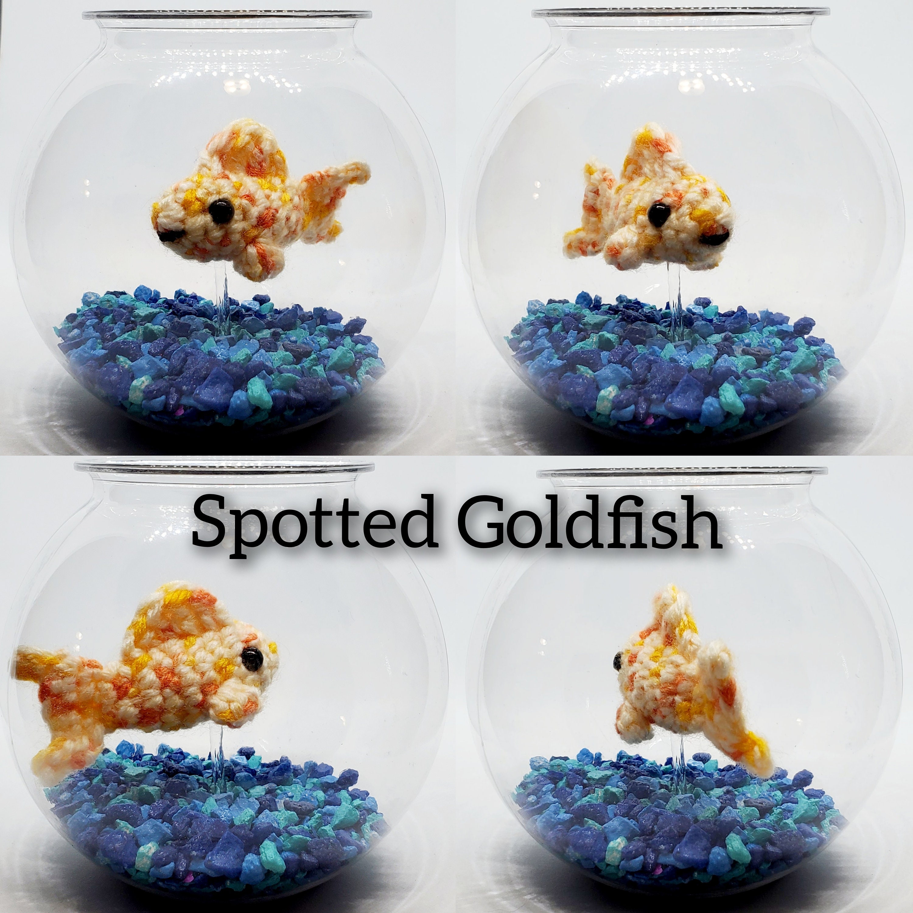 Amigurumi Spotted Goldfish Fish Bowl Friends in 4" Plastic Bowl ...