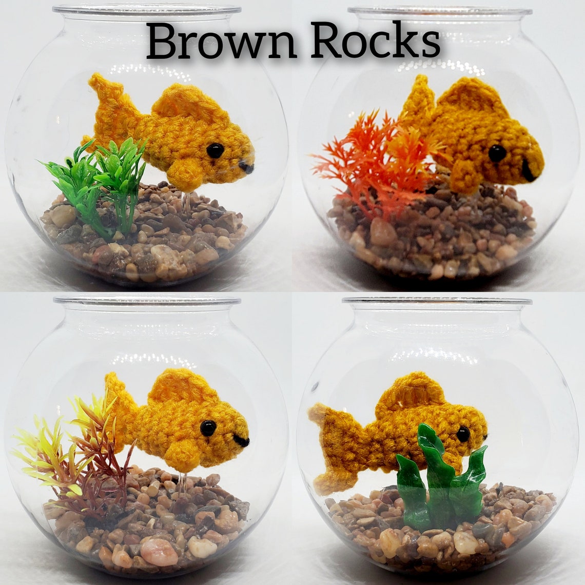 Amigurumi Gold Goldfish Fish Bowl Friends in a 4 Plastic Bowl ...