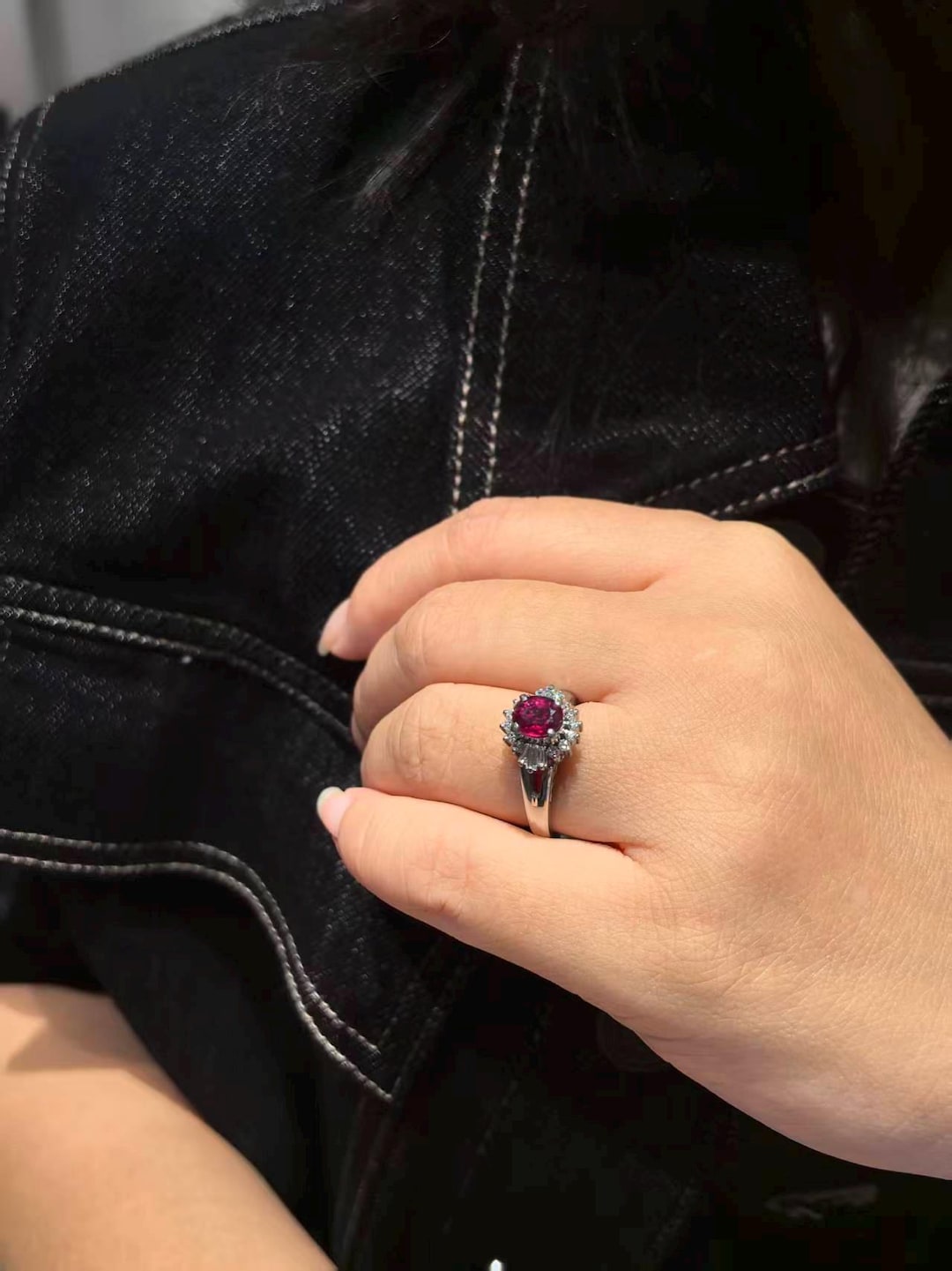 Vintage Thai Ruby Ring 1.09 Carat | Platinum Diamond Ring | Certified ...