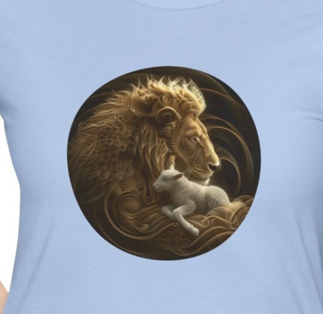 Lion and Lamb T Shirt Lion Lies With Lamb Shirt Lion With Lamb - Etsy